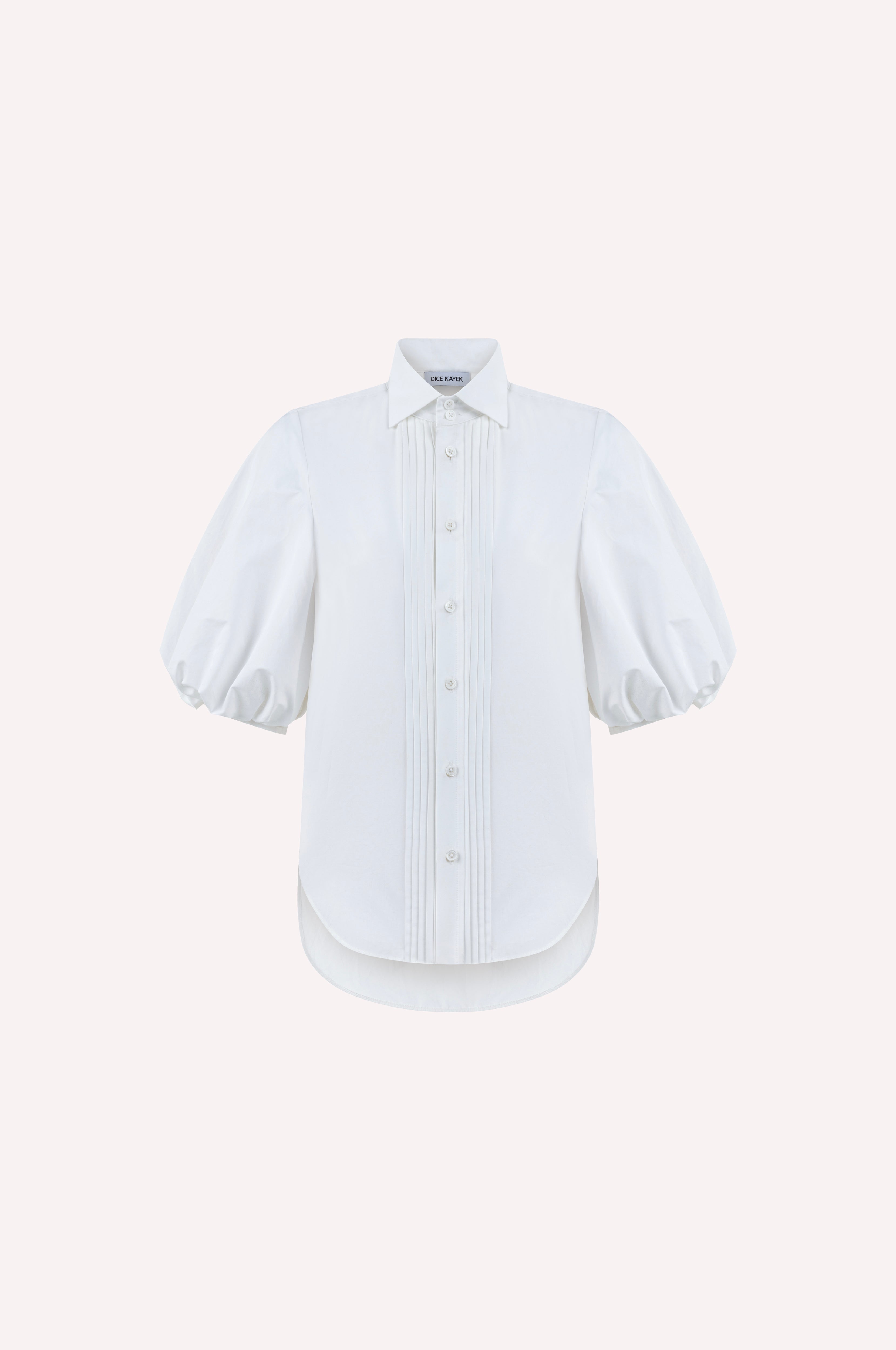 Cotton Poplin Shirt with Structured High Collar | DICE KAYEK